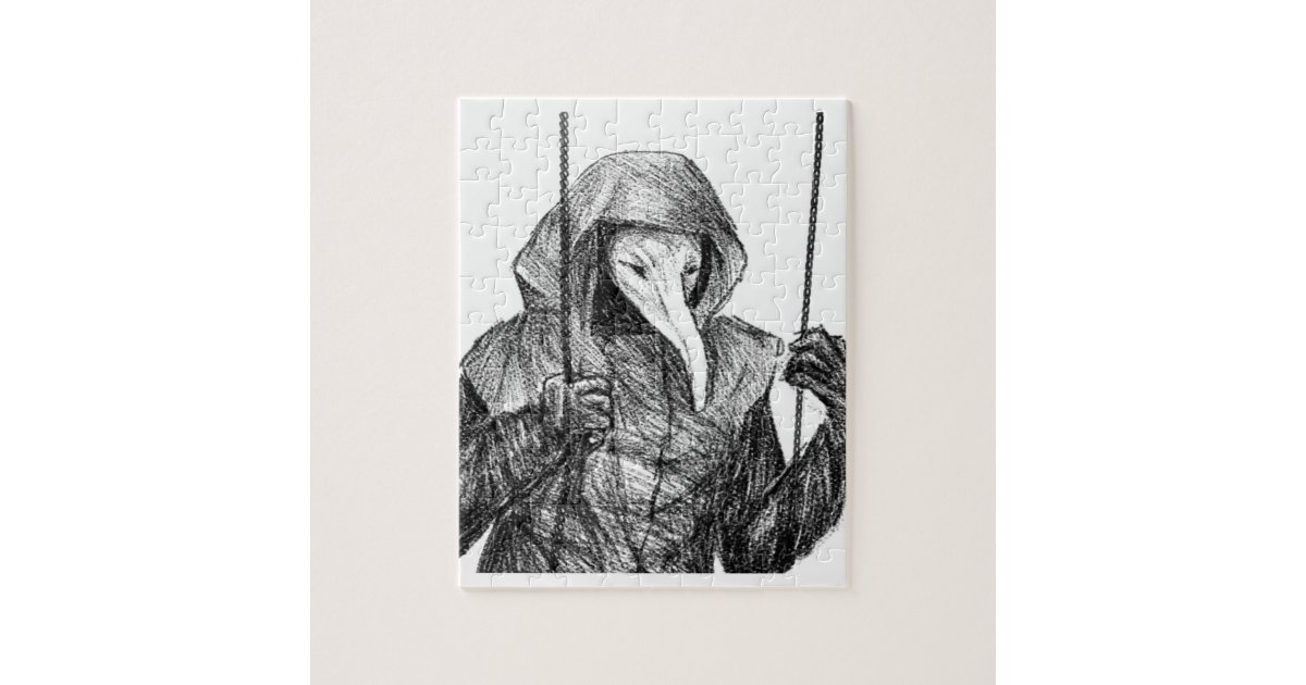 SCP 049 on swing drawing puzzel Jigsaw Puzzle | Zazzle