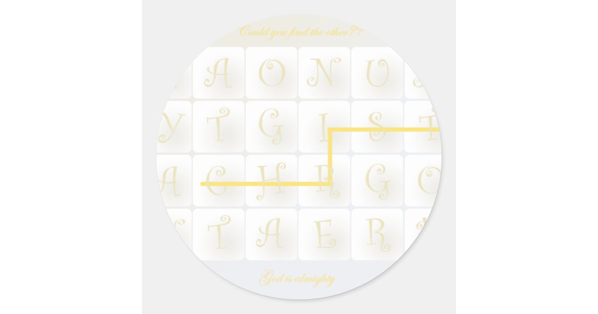scrabble christ classic round sticker | Zazzle