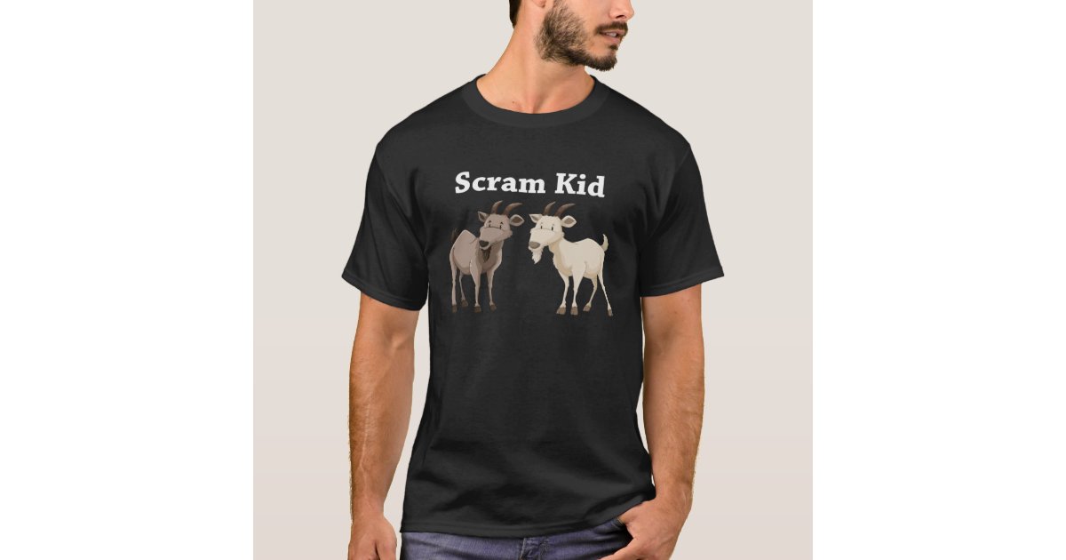 Scram Kid Get Out Of Here Goats With Horns T-Shirt | Zazzle