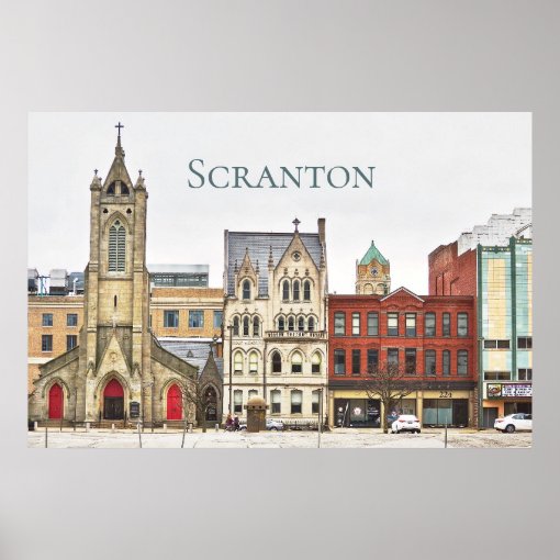 Scranton PA Architecture- Cityscape Poster | Zazzle