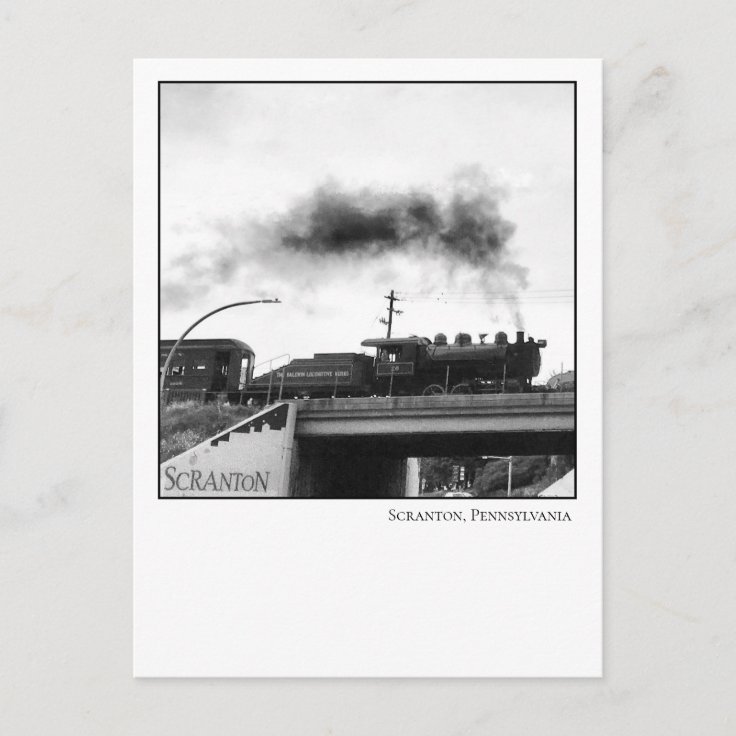 Scranton PA Postcard-Steam Engine Locomotive Postcard | Zazzle