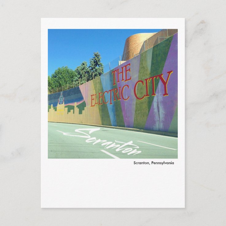 Scranton PA- The Electric City Mural Postcard | Zazzle