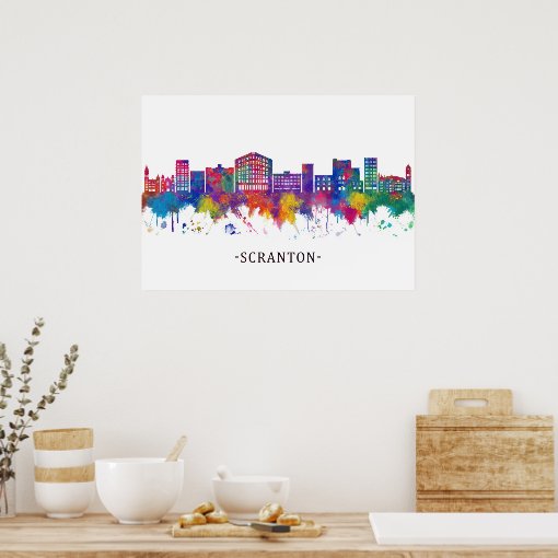 Scranton Pennsylvania Skyline Poster | Zazzle