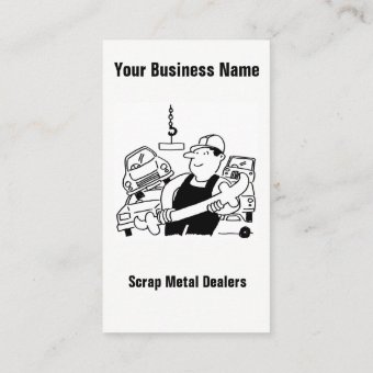 Scrap Metal Dealers Cartoon Business Card | Zazzle