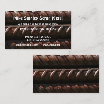Scrap Metal Recycle collection Custom Business Business Card | Zazzle