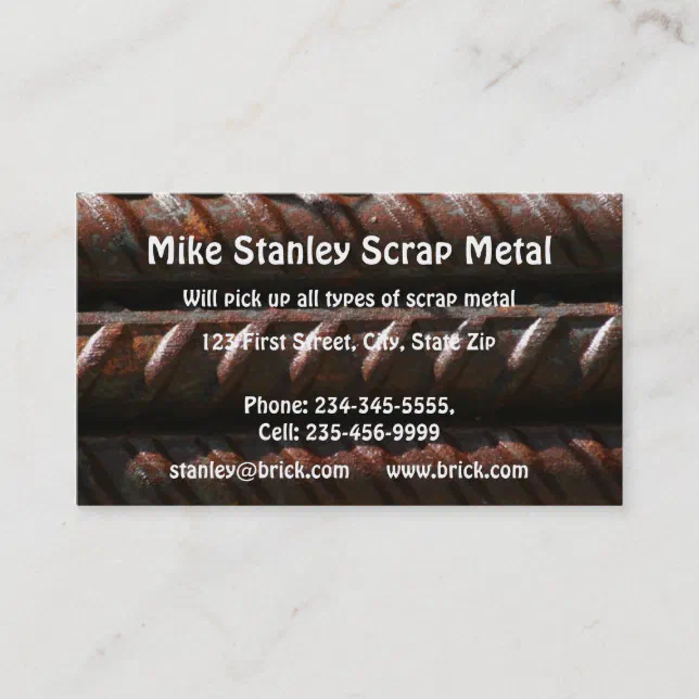 Scrap Metal Recycle collection Custom Business Business Card | Zazzle