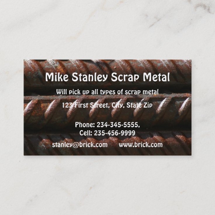 Scrap Metal Recycle collection Custom Business Business Card | Zazzle