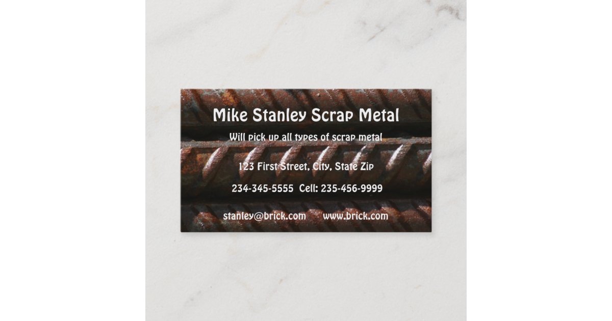 Scrap Metal Recycle collection Custom Business Card | Zazzle