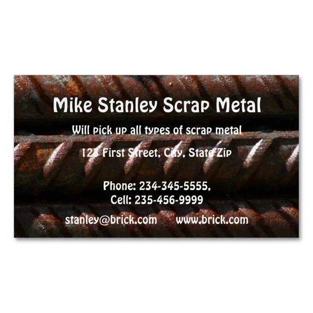 Scrap Metal Recycle collection Custom Business Card Magnet | Zazzle