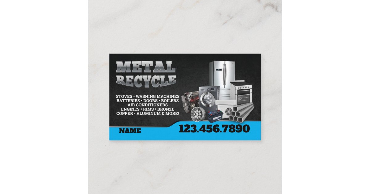 Scrap Metal Recycle English-Spanish Business Card | Zazzle