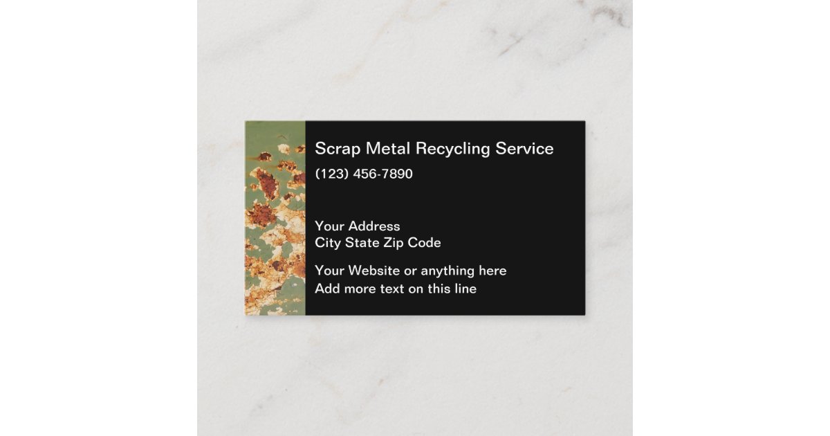 Scrap Metal Recycling Business Card Template | Zazzle