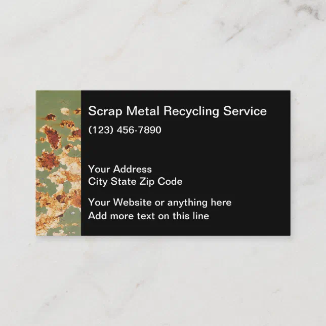Scrap Metal Recycling Business Card Template | Zazzle