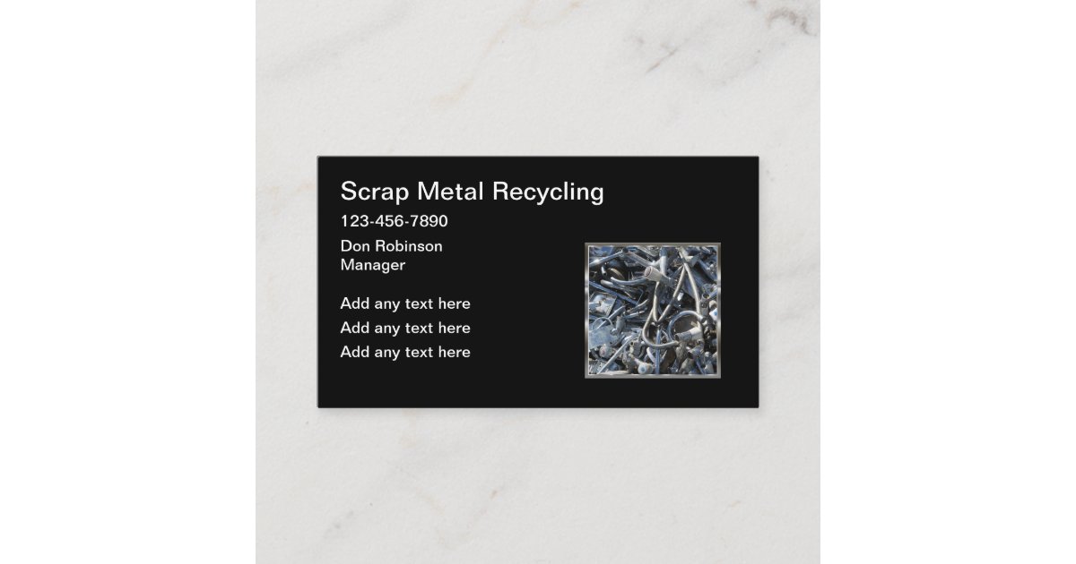 Scrap Metal Recycling Business Cards | Zazzle
