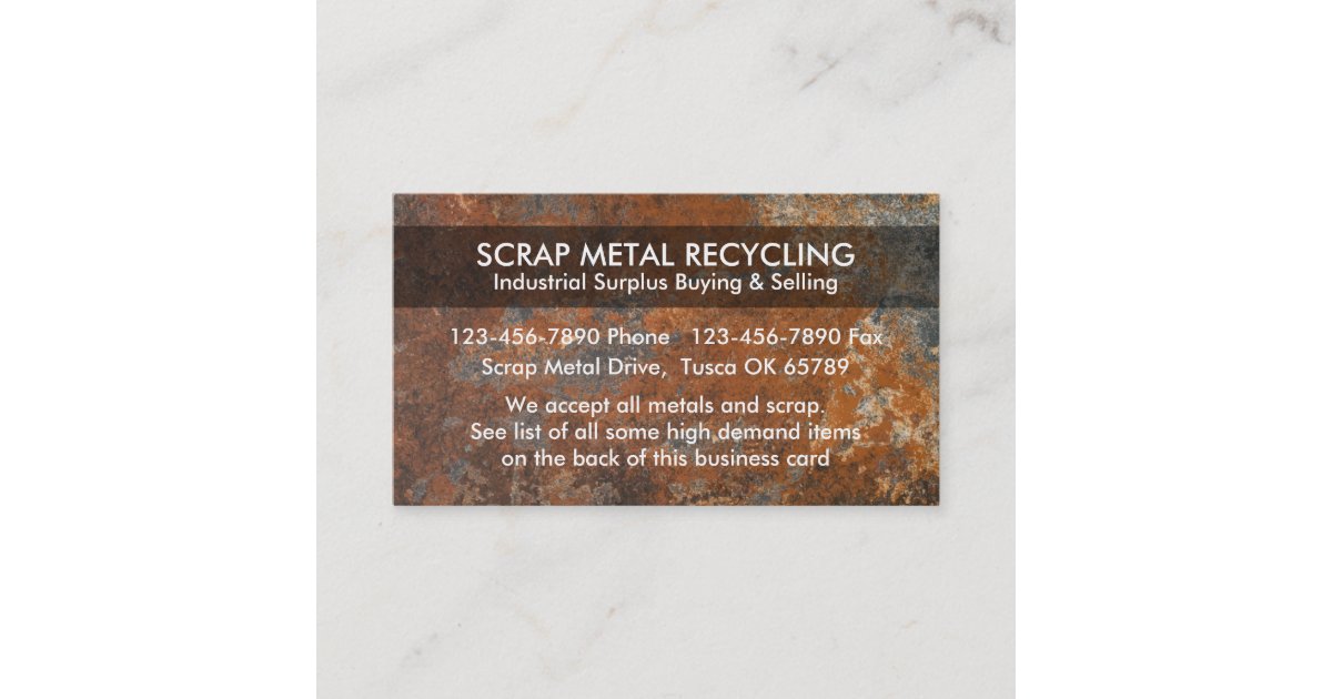 Scrap Metal Recycling Business Cards | Zazzle