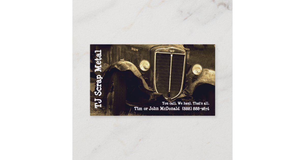 Scrap Metal Recycling & Garbage Pickup Business Card | Zazzle