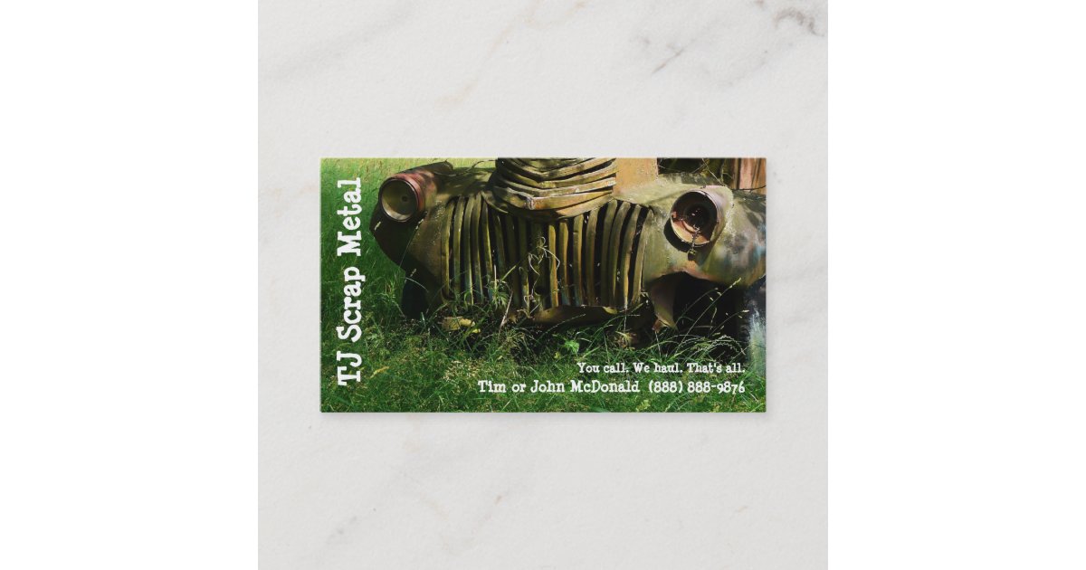 Scrap Metal Recycling & Garbage Pickup Business Card | Zazzle