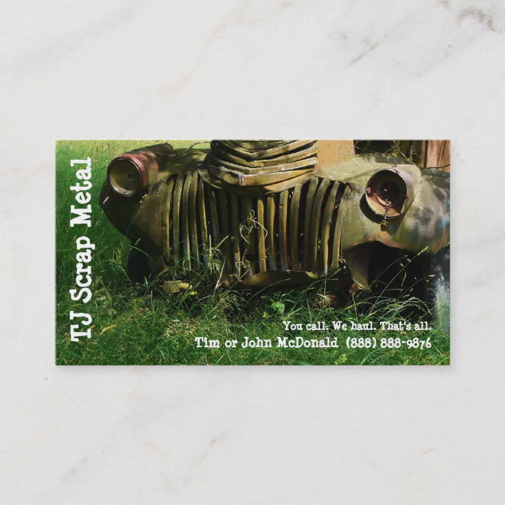 Scrap Metal Recycling & Garbage Pickup Business Card | Zazzle