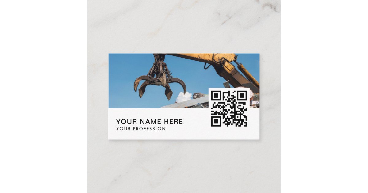 Scrap Metal Recycling QR Code Business Card | Zazzle