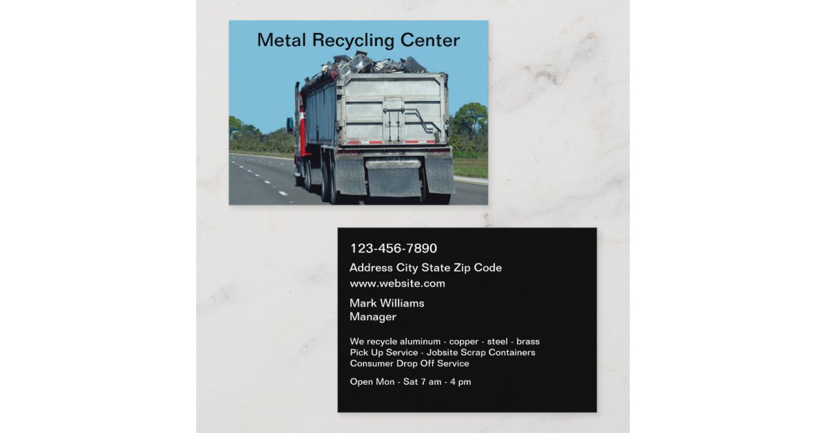 Scrap Metal Recycling Services Business Cards | Zazzle