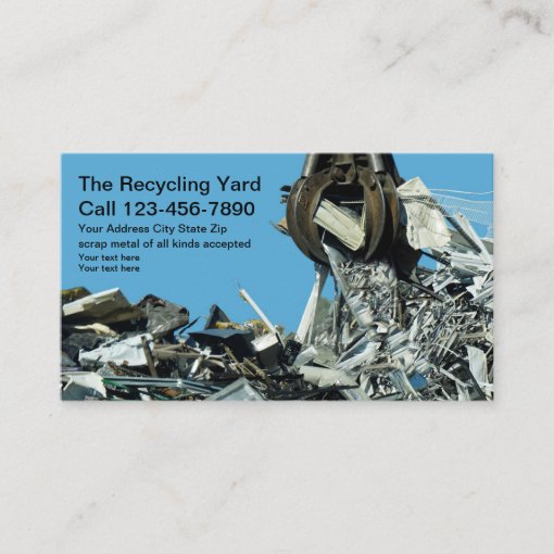 Scrap Metal Recycling Yard Business Card | Zazzle