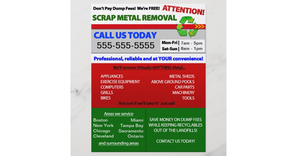 Scrap Metal Removal Flyer | Zazzle