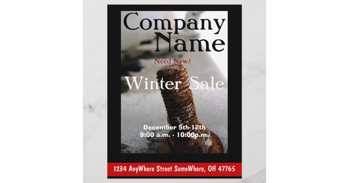 Scrap Yard Winter Promotional Flyer | Zazzle