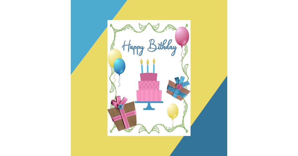 Scrapbooked Birthday Card | Zazzle