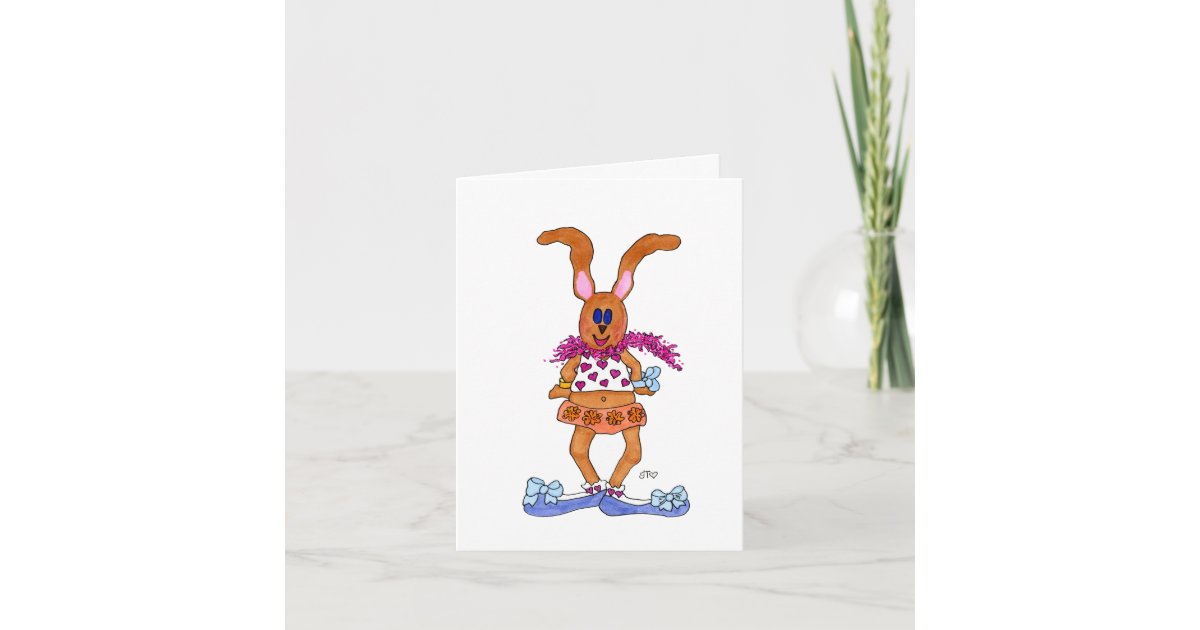 Scrappy Rabbit Valentine's Day Note Card | Zazzle