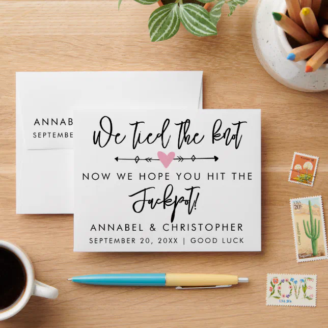 Scratch card Lottery Ticket modern Wedding favor Envelope | Zazzle