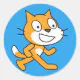 Scratch Cat Sticker (Blue) | Zazzle