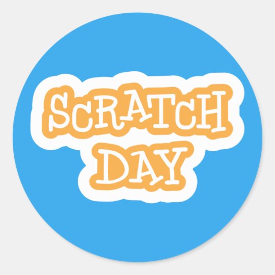 Scratch Day Logo Sticker | Zazzle.com