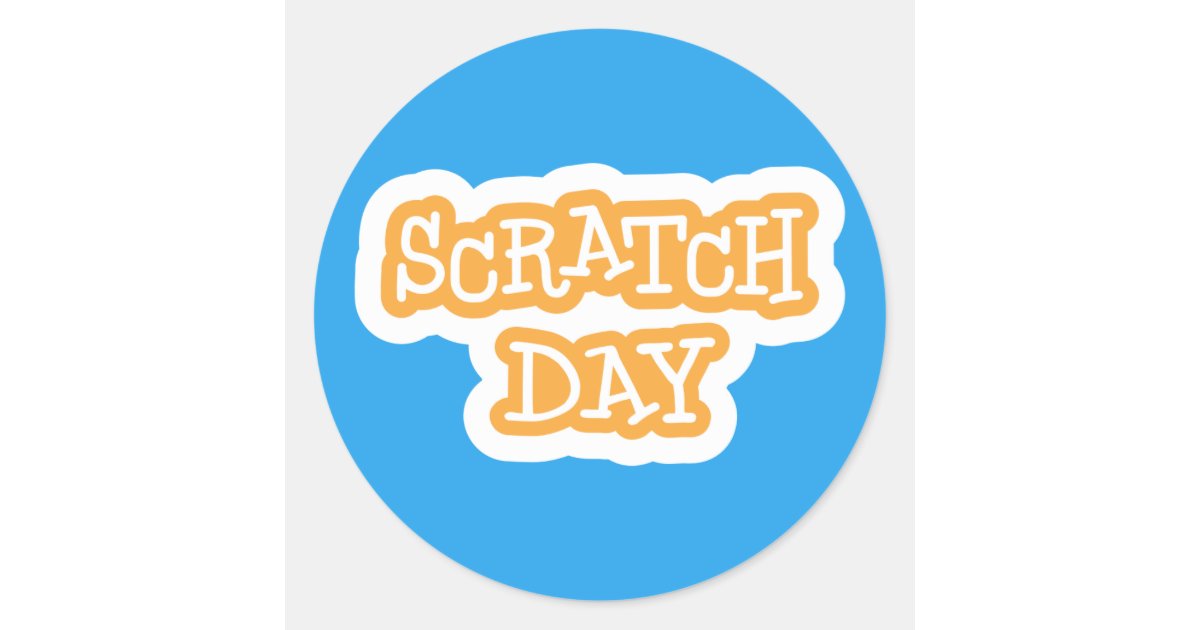 Scratch Day Logo Sticker | Zazzle