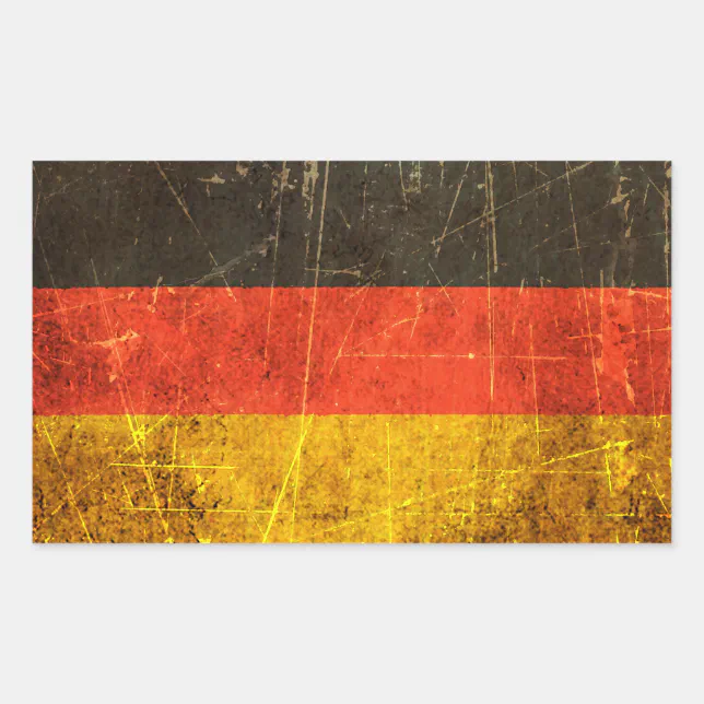 Scratched and Worn Vintage German Flag Rectangular Sticker | Zazzle
