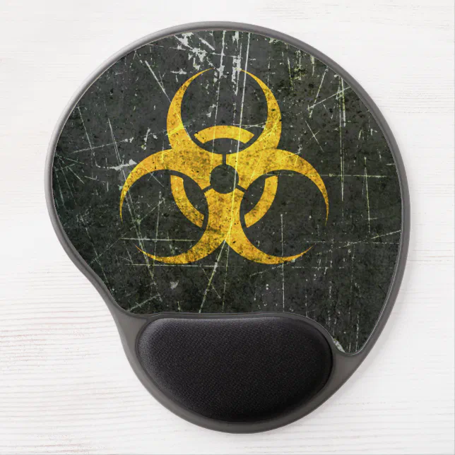 Scratched and Worn Yellow Biohazard Symbol Gel Mouse Pad | Zazzle
