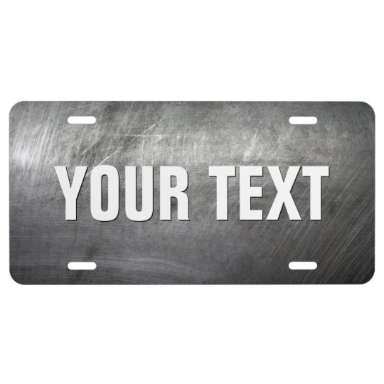 Scratched Brushed Metal Texture License Plate | Zazzle.com