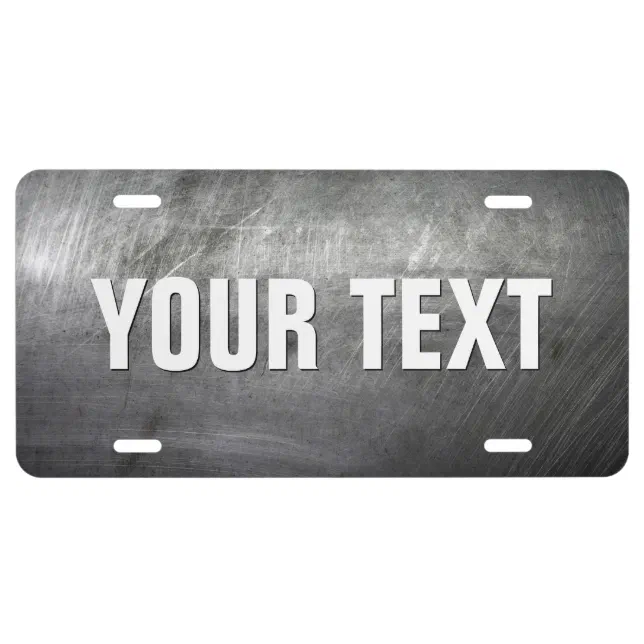 Scratched Brushed Metal Texture License Plate | Zazzle