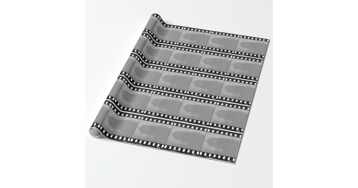 Scratched film strip, vintage placeholder. wrapping paper | Zazzle