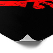 Scratched Red Sikh Khanda Symbol on Black Poster | Zazzle