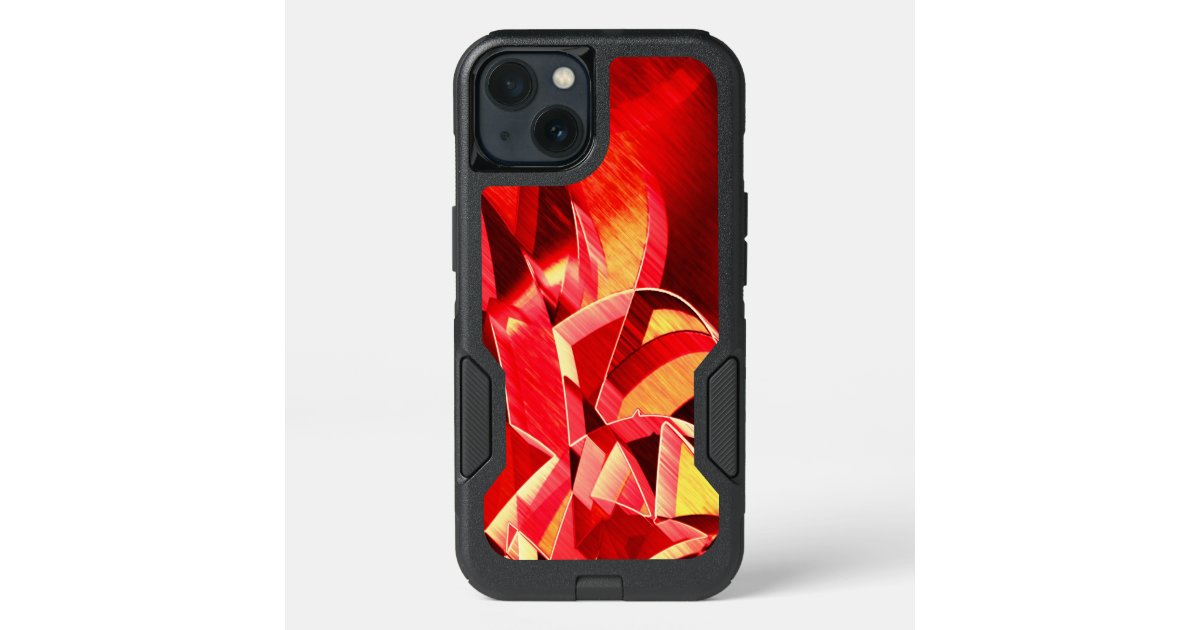 Scratched red strip simulating movement otterbox iPhone case | Zazzle