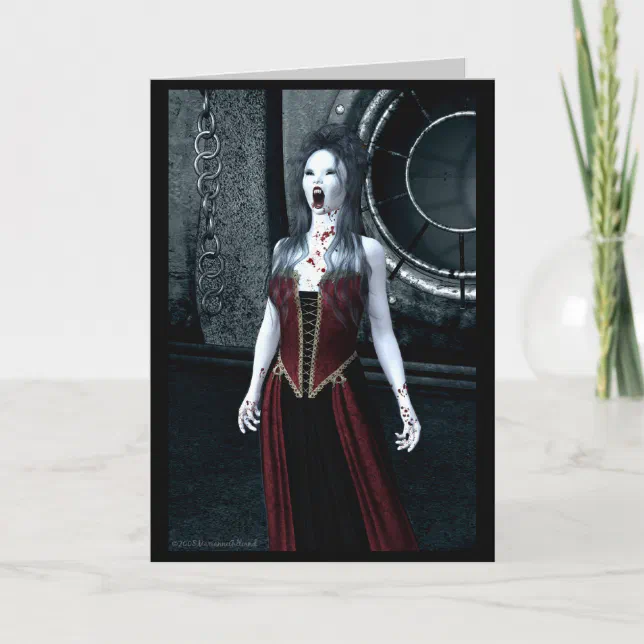 Scream Vampire Halloween Party Invitation Card | Zazzle
