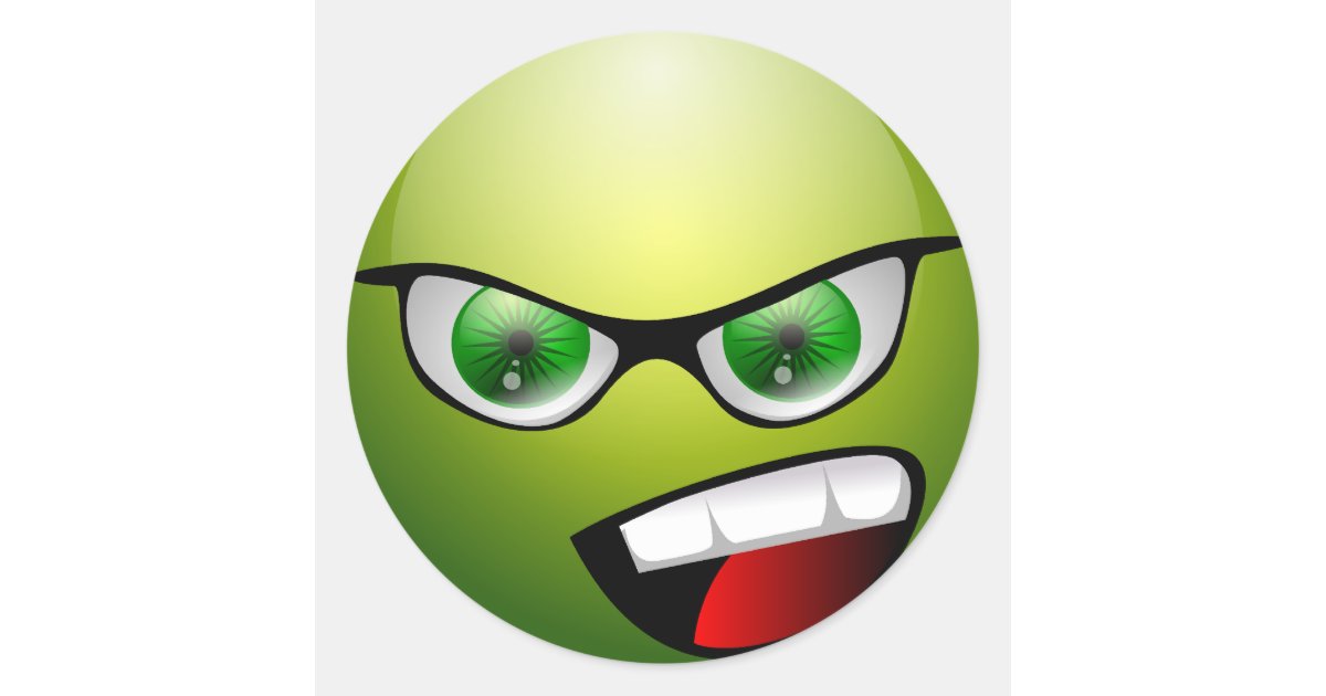 Screamin' Green Meanie Classic Round Sticker | Zazzle