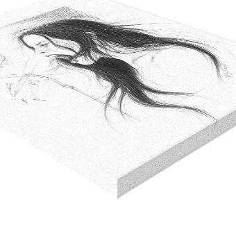 Screaming angry woman pencil drawing art canvas print | Zazzle