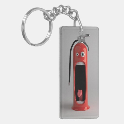 Screaming Fire Extinguisher Acrylic Keychain | Zazzle