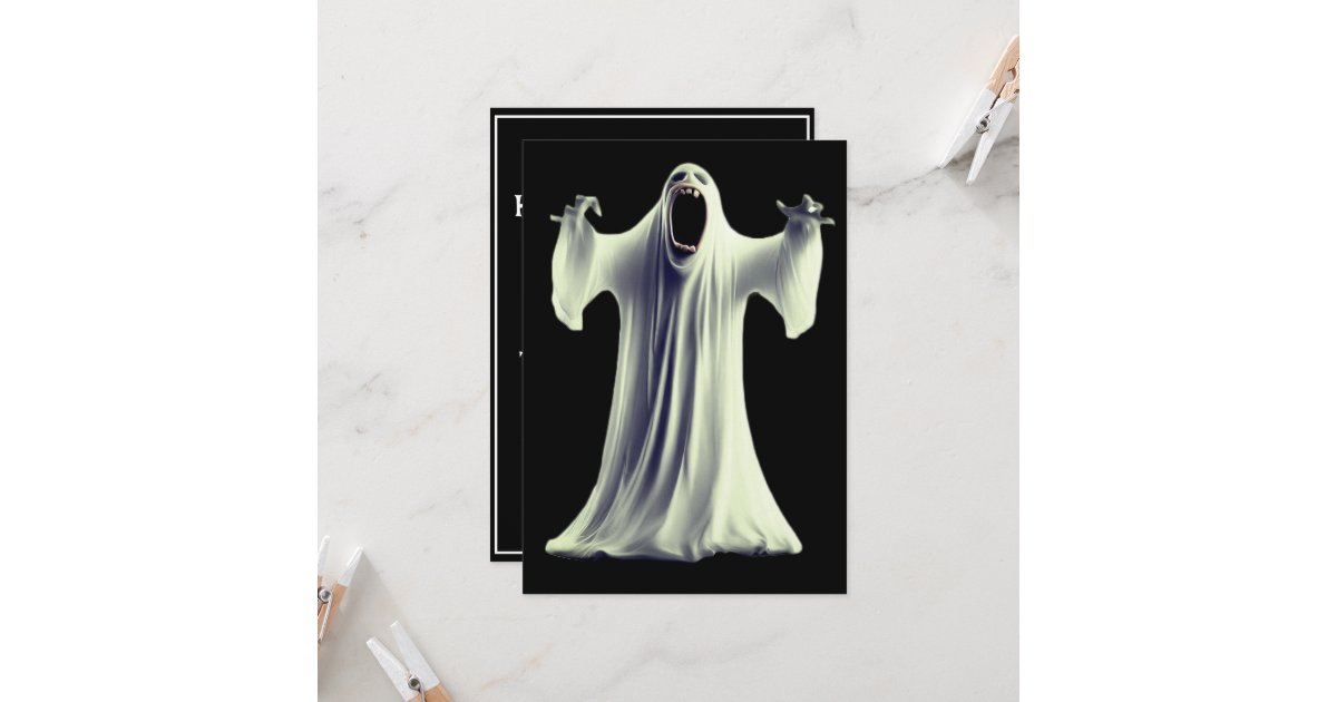 Screaming Ghost Invitation | Zazzle
