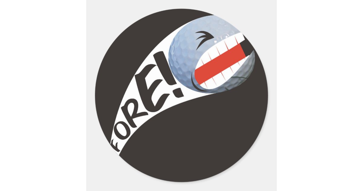 Screaming Golf Ball Classic Round Sticker | Zazzle