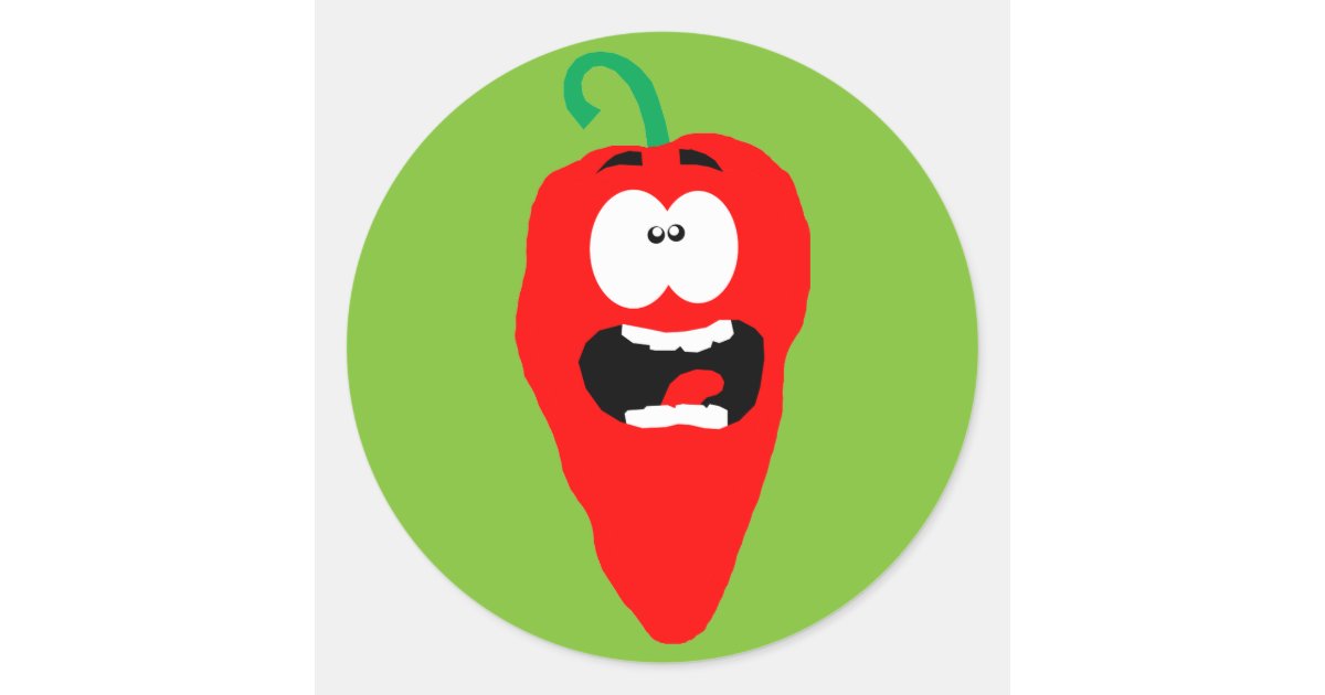 Screaming Red Hot Chili Pepper Classic Round Sticker | Zazzle