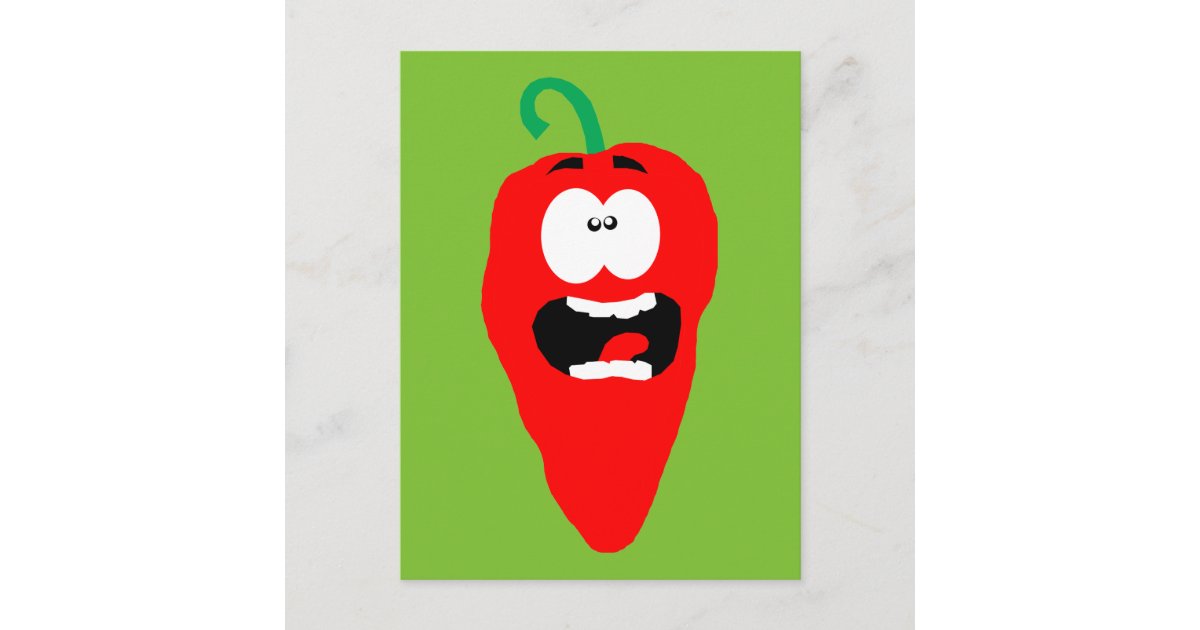 Screaming Red Hot Chili Pepper Postcard | Zazzle