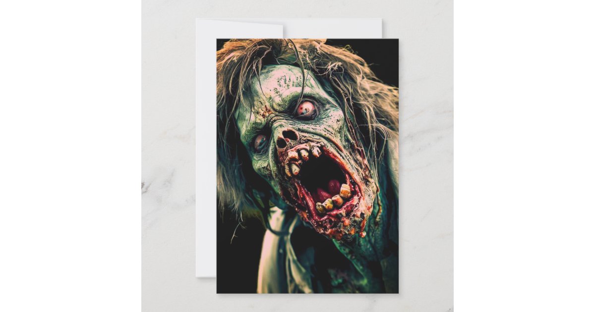Screaming Zombie Invitation | Zazzle