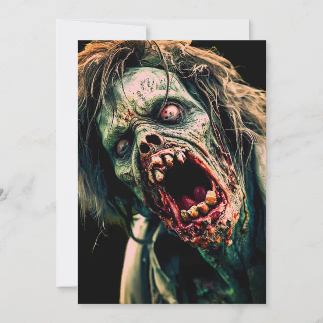Screaming Zombie Invitation | Zazzle