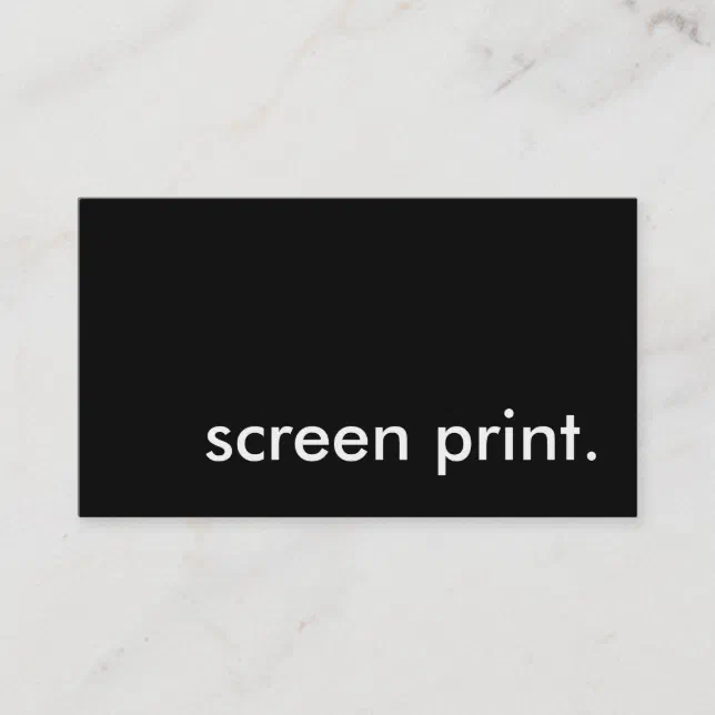 screen print. business card | Zazzle